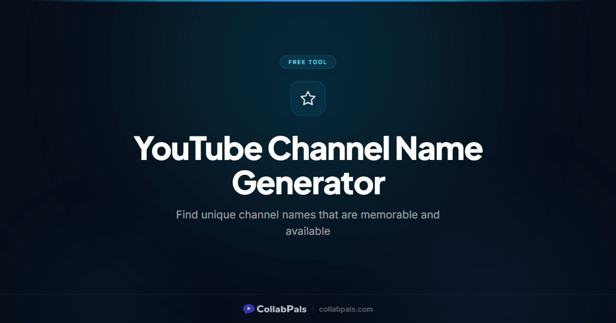 Free YouTube Channel Name Generator 2026 | CollabPals