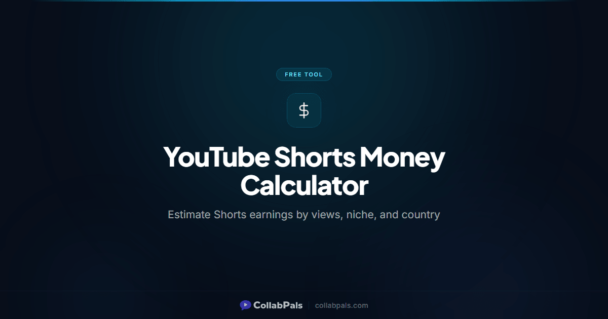 YouTube Shorts Money Calculator 2026 (Free) | CollabPals