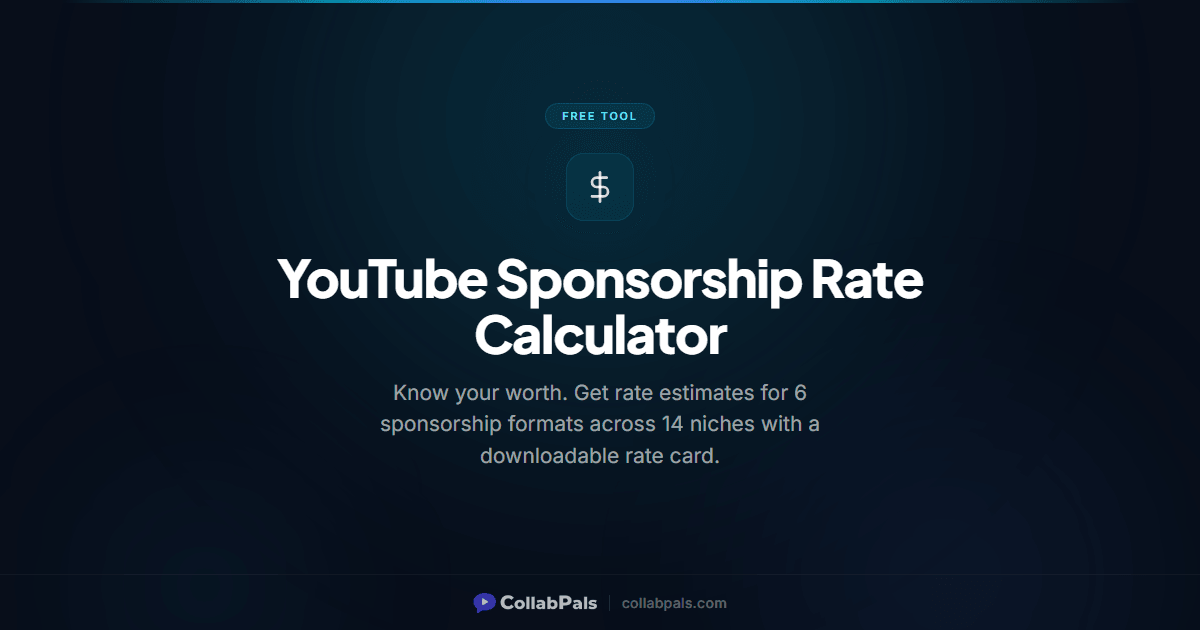 YouTube Sponsorship Rate Calculator 2026 (Free) | CollabPals